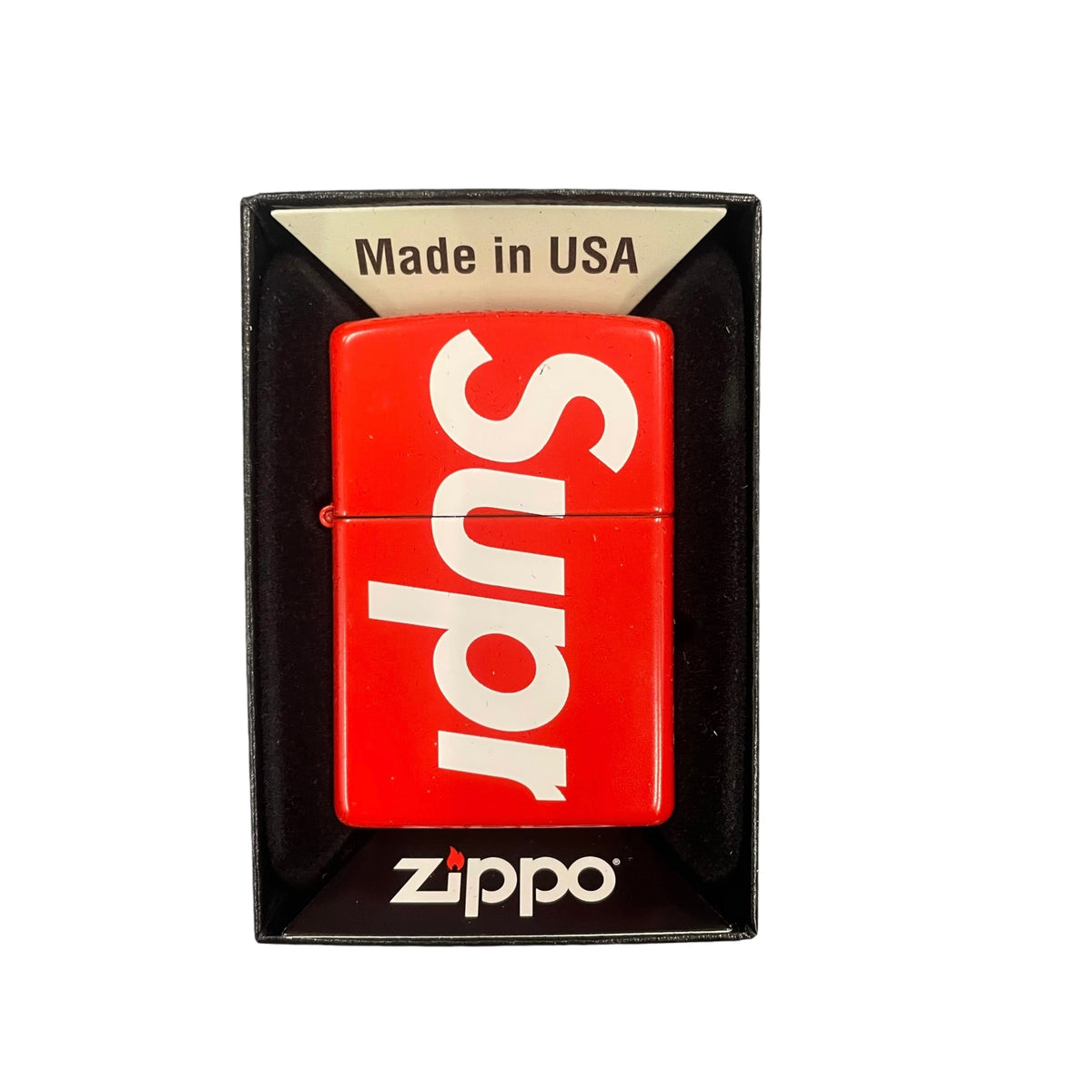 New Supreme Logo Zippo Red SS18 – Reset Web Store